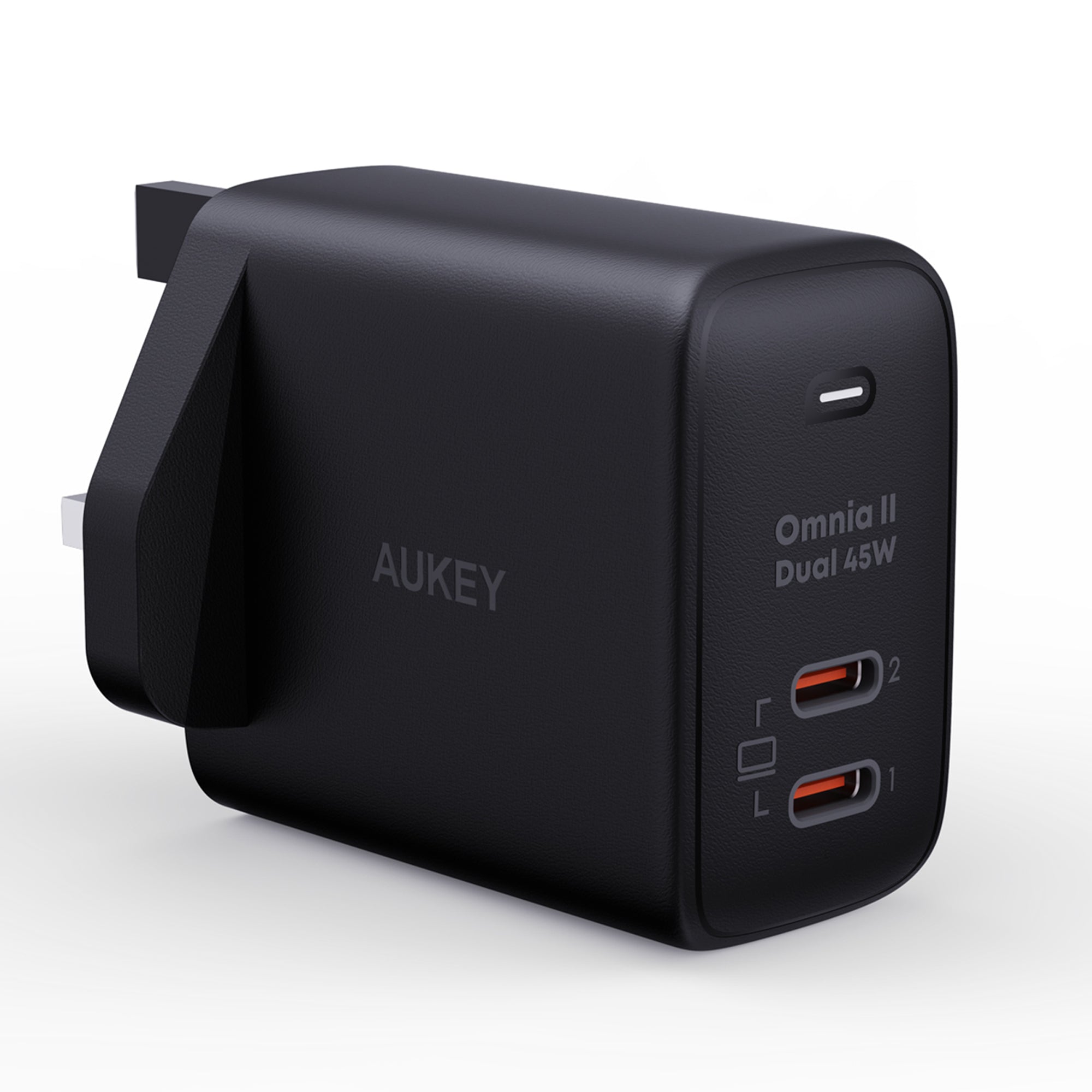 Aukey PA-B4T Omnia ll Dual-Port USB-C 45W PD Wall Charger with GaN Pow – Aukey Singapore