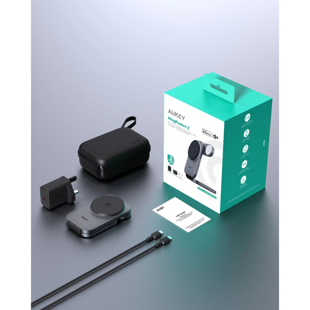 AUKEY LC-MC312 MagFusion Z Qi2 3-in-1 Foldable Magnetic Fast Wireless – Aukey Singapore